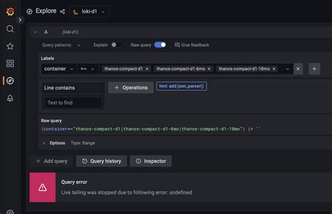 Live Tailing Was Stopped Due To Following Error Undefined Issue