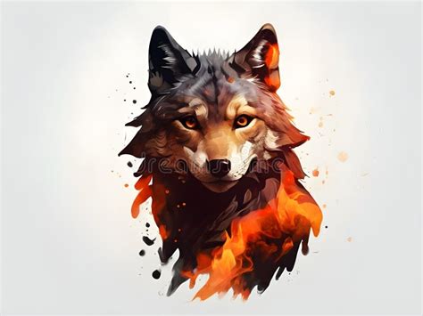 So Cute Adorable Wolf In Fire Stock Illustration Illustration Of Books Adorable 304580233