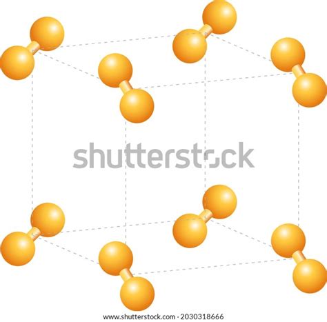 Molecular Crystalline Solid Model Nonpolar Molecules Stock Vector
