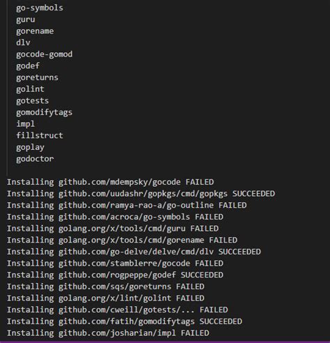 Failed To Install Go Tools In Vscode · Issue 2724 · Microsoftvscode Go · Github