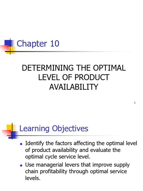 Ch10 Determining The Optimal Level Of Product Availability Pdf