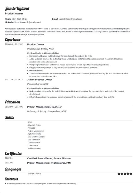 CV Format Best Australian Curriculum Vitae For A Job PDF