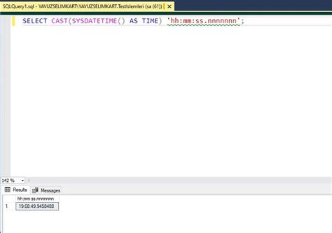 Sql Serverda Saat Bilgisini 24 Saat Biçiminde Milisaniyeli Olarak