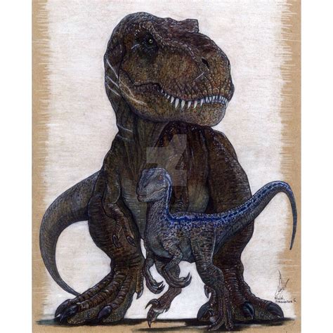 Jw Rexy And Blue Jurassic Park Poster Jurassic Park World Jurassic