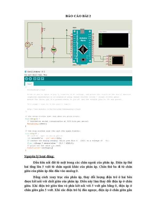 Báo Cáo đọc Analog Bằng Arduino BÁo CÁo BÀi 2 Nguyên Lý Hoạt động
