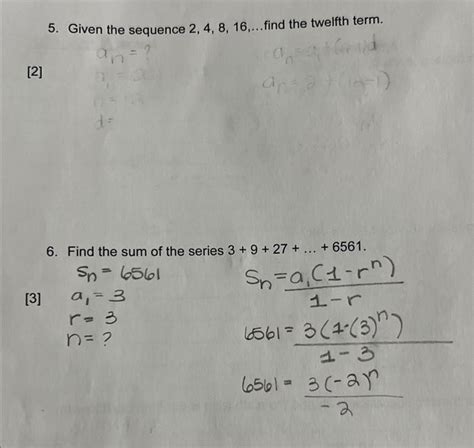 Solved 5 Given The Sequence 2 4 8 16 … Find The Twelfth