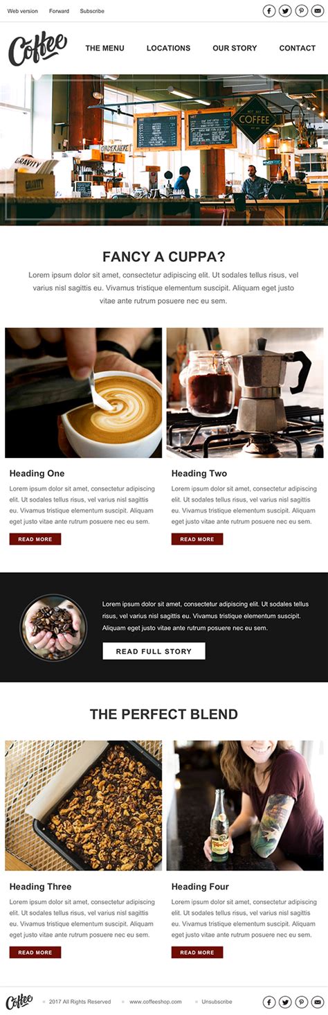 Coffee Email Campaign Templates Mail Blaze
