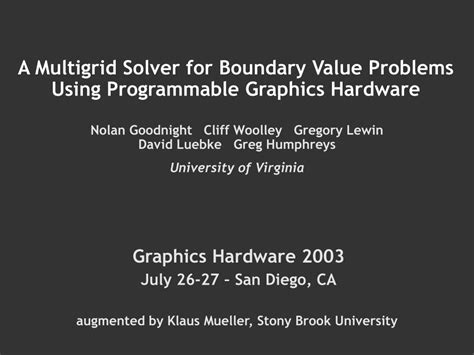 Ppt A Multigrid Solver For Boundary Value Problems Using Programmable