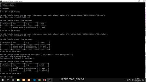 Membuat Database Menggunakan Mysql Di Cmd Command Prompt Part1 Youtube