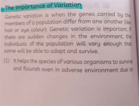 The Importance Of Variation Genetic Variation Is When The Genes Carried B