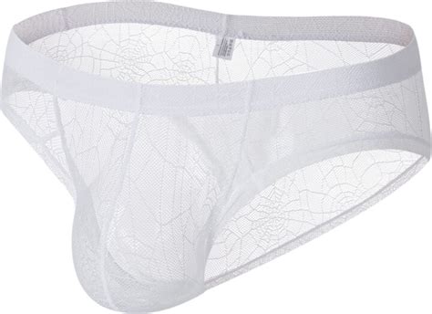 Drelaar Mens Breathable Sheer Underwear Sexy See Through Mesh Briefs