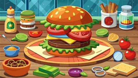 Delicious Cheeseburger With Fresh Ingredients Ready For Assembly