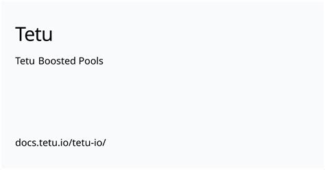 Tetu Boosted Pools Tetu