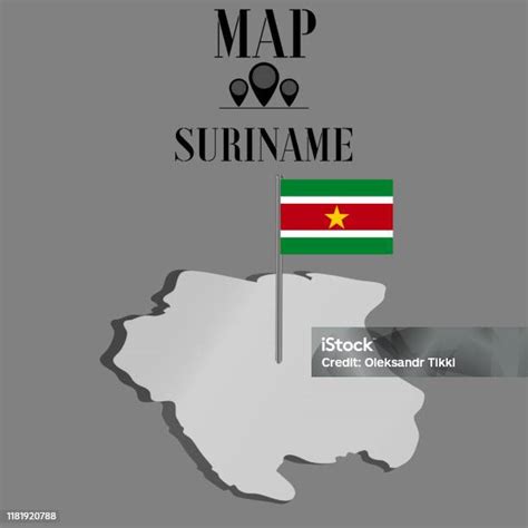 수리남 개요 세계지도 플래그폴 벡터 일러스트 디자인에 국기와 윤곽 실루엣 배경에 고립 개체 요소 국가 설정에서 기호 가정 생활에