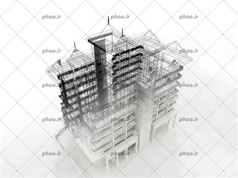 عکس طراحی ماکت ساختمان در زمینه سفید عکس با کیفیت و تصاویر استوک حرفه ای