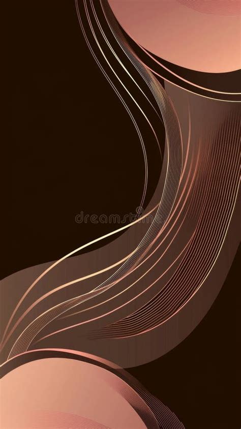 Smooth Copper Lines Create A Dynamic And Elegant Pattern Flowing Gracefully On A Dark Brown