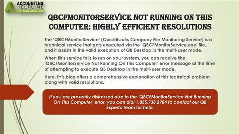 Ppt A Quick Fix Guide For Qbcfmonitorservice Not Running On This Computer Powerpoint