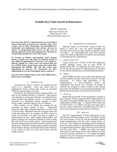 Pdf Scalable Keyvalue Search In Datacenters