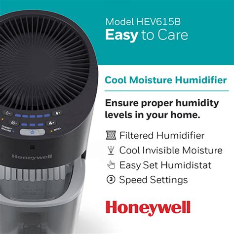 Top Fill Tower Humidifier With Humidistat HEV615 Honeywell Plugged In