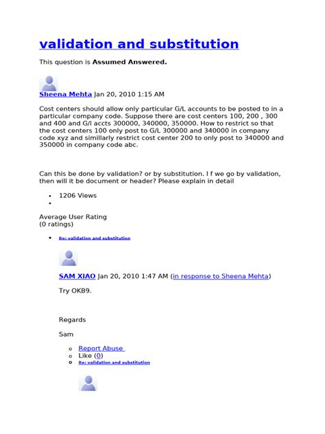 Validation And Substitution Pdf