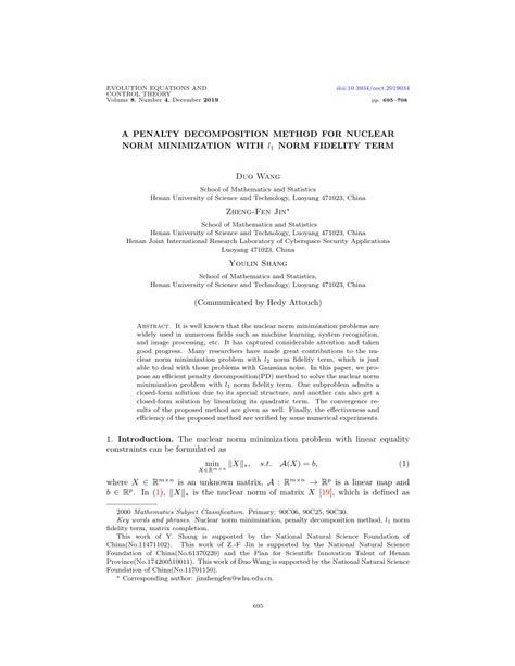 pdf a penalty decomposition method for nuclear norm minimization with