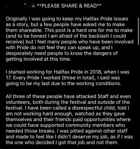 halifax pride bod issues anyone have any other stories i was going to volunteer but am holding