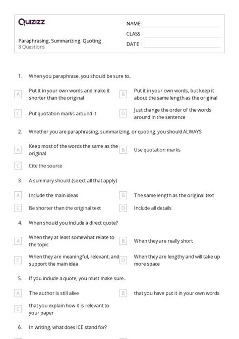 50 Summarizing Worksheets For 7th Grade On Quizizz Free And Printable
