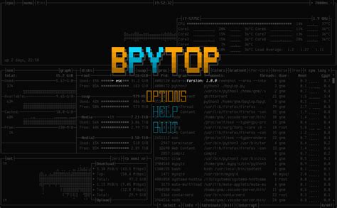 python based bpytop monitoring application released version 1 0