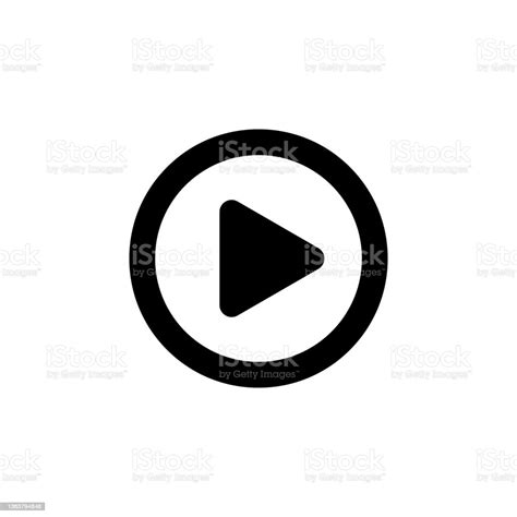 플랫 플레이 버튼 아이콘입니다 검은 색 배경에 플랫 스타일로 버튼을 재생할 수 있습니다 놀기에 대한 스톡 벡터 아트 및 기타 이미지 놀기 아이콘 0명 Istock