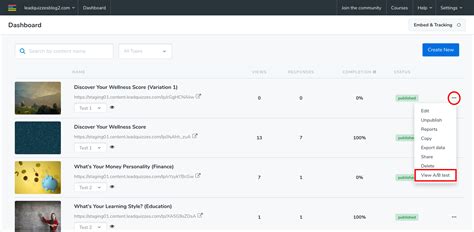 How To Set Up A B Split Testing For Your Quiz LeadQuizzes Knowledge Base