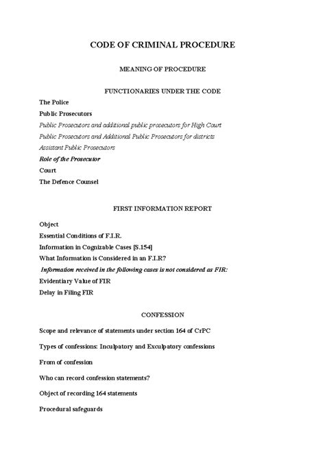 Criminal Law II Cr P C Full Notes 2 CODE OF CRIMINAL PROCEDURE MEANING OF PROCEDURE