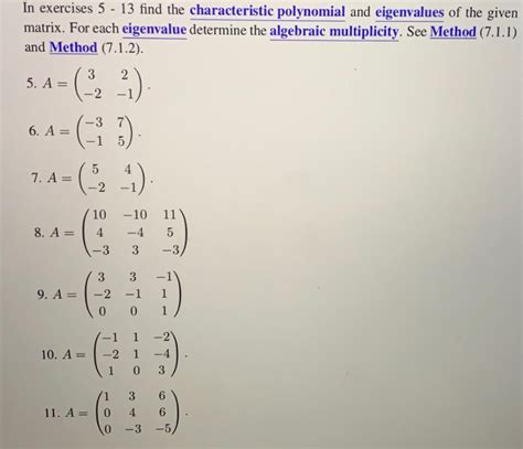 Solved In Exercises For Each Eigenvalue Of The Given Chegg Com