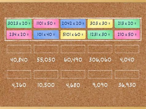 Multiply By Tens Match Up