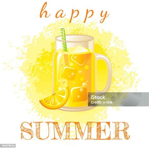 추상 수채화 여름 그런 지 배경 레모네이드 음료 병 흰색 절연 귀여운 만화 아이콘 감귤 류의 레몬 주스 현대 벡터 일러스트 레이 션입니다 스플래시 포스터 템플릿 신선한 여름