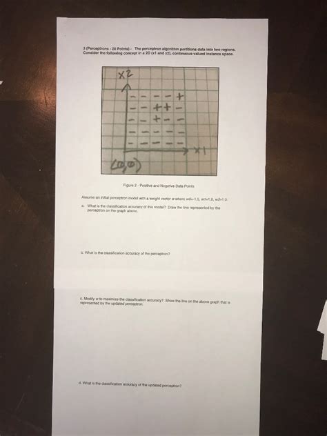 3 perceptrons 20 points the perceptron algorithm