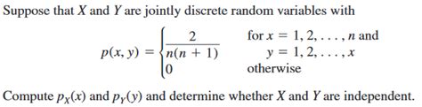 Solved Suppose That X And Y Are Jointly Discrete Random