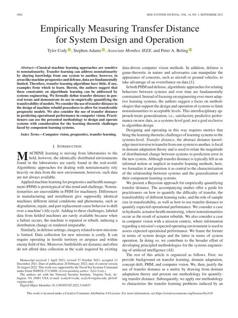 PDF Empirically Measuring Transfer Distance For System Design And
