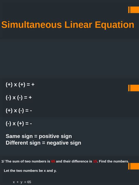 Simultaneous Linear Equation Pdf