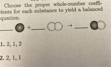 Solved Choose The Proper Whole Number Coeffi Cients For Each