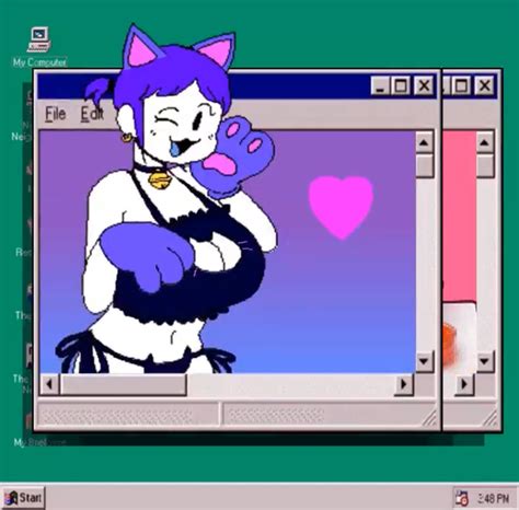Rule 34 Catgirl Computer Dogmintz Feline Female Lingerie Penny