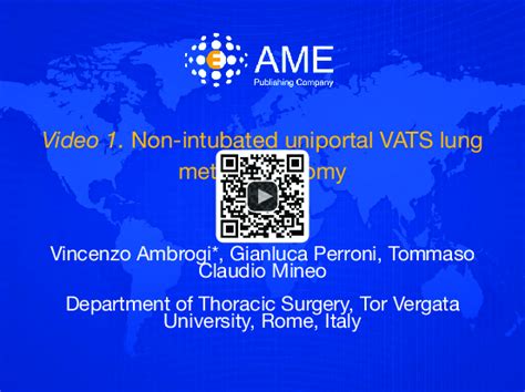 Non Intubated Uniportal Vats Lung Metastasectomy 17 Vats Download Scientific Diagram