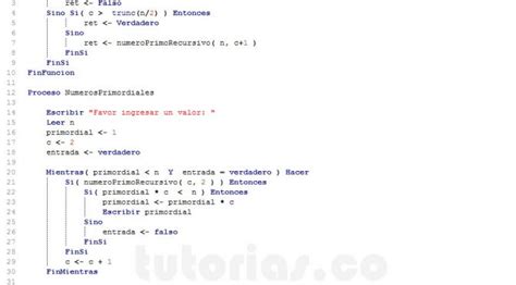 Funciones Pseint Numeros Primordiales