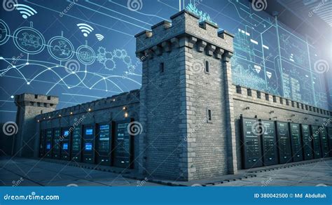 Digital Fortress Shielding Cyberspace Concept Cybersecurity Data Protection Online Privacy
