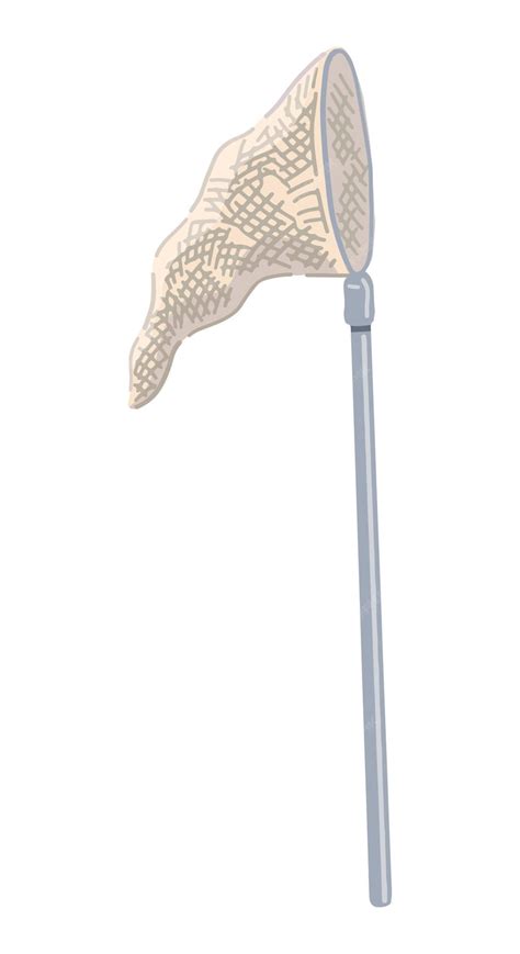 Premium Vector Scoop Net Clipart Summer Leisure Activities Doodle Isolated On White Colored