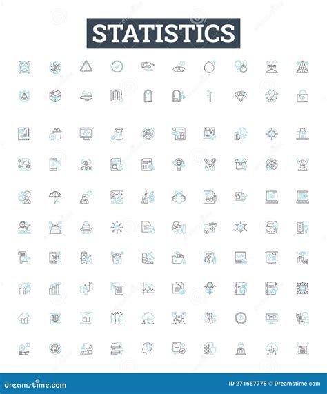 Statistics Vector Line Icons Set Statistic Analytics Data Variables