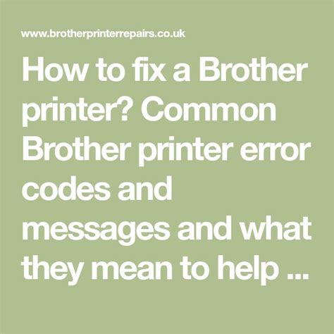 How To Fix A Brother Printer Common Brother Printer Error Codes And