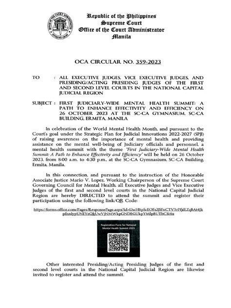 Oca Circular No 359 2023 Pdf Judiciaries Governance
