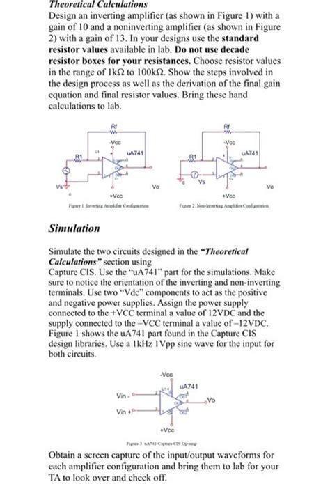 Solved Theoretical Calculations Design An Inverting Chegg