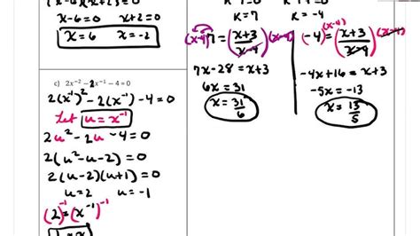 College Algebra Math Equations