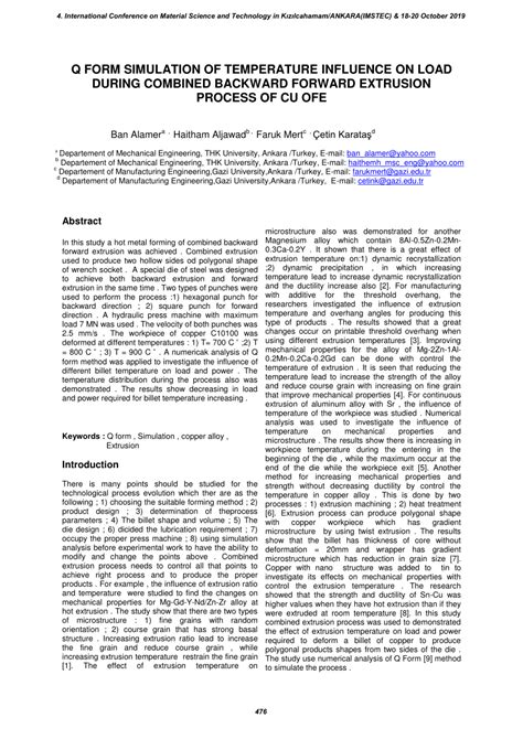 Pdf Q Form Simulation Of Temperature Influence On Load During